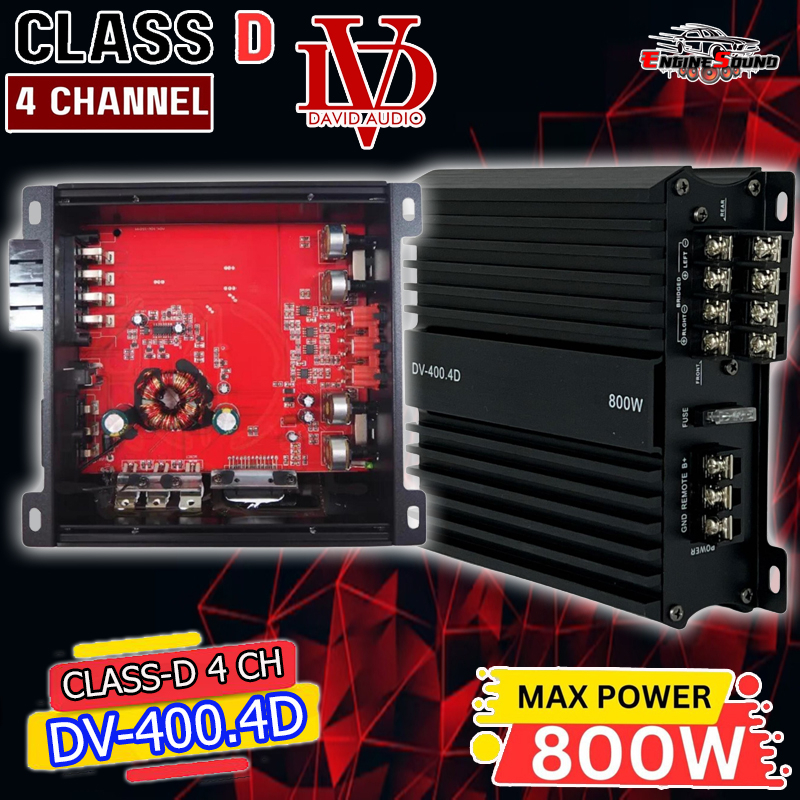 ถูกสุด พาวเวอร์แอมป์ คลาสดี 4 ชาแนล DV DAVID AUDIO รุ่น DV-400.4D กำลัง ...