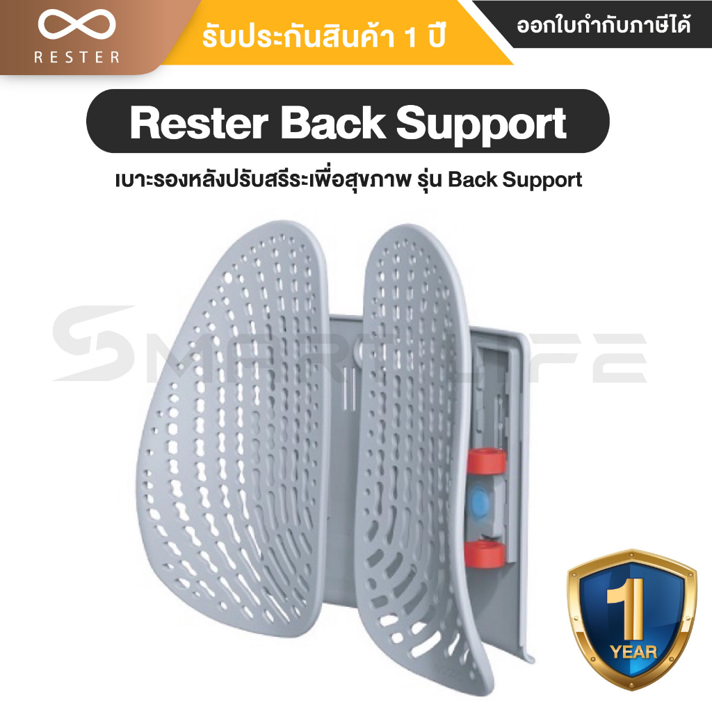 Rester Back Support Ergonomic Back Cusion : Grey เบาะรองหลังปรับสรีระ ...