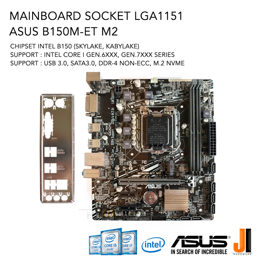 Mainboard Asus B150M-ET M2 (LGA 1151) รองรับ CPU Gen.6XXX และ Gen.7XXX ...
