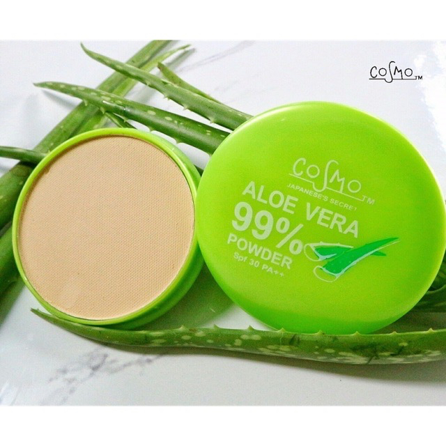Cosmo Aloe vera Powder 12g. 🌵แป้งพัฟว่านหางจระเข้ 99%🌵 | Shopee Thailand
