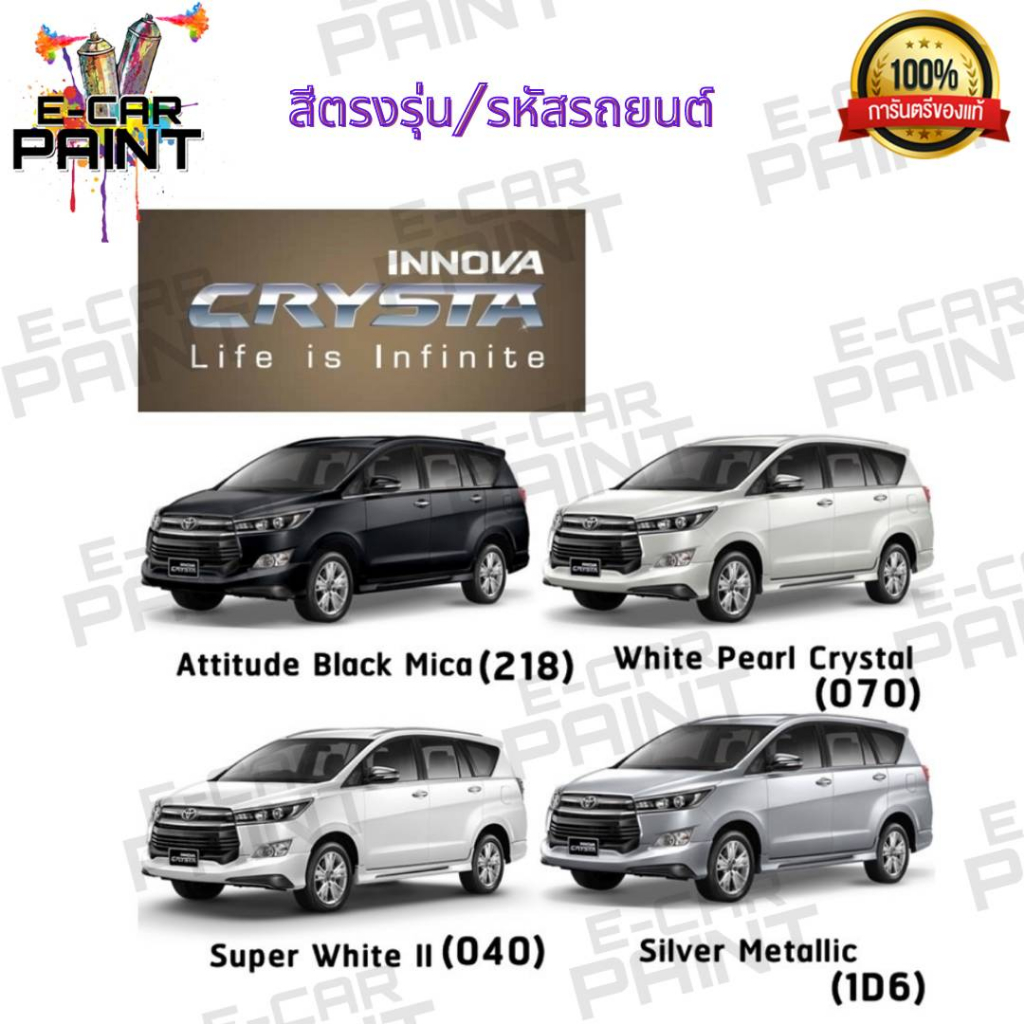 สีสเปรย์ Station Paint 2K สีตรงเบอร์ สีสเปรย์ TOYOTA INNOVA CRYSTA Life ...