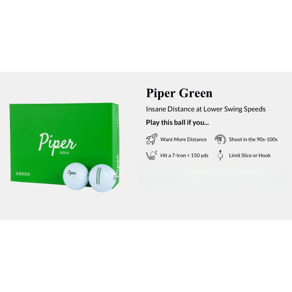ลูกกอล์ฟ Piper 2-Layers Tournament golf ball เพิ่มระยะ คุมทิษทางดี ...