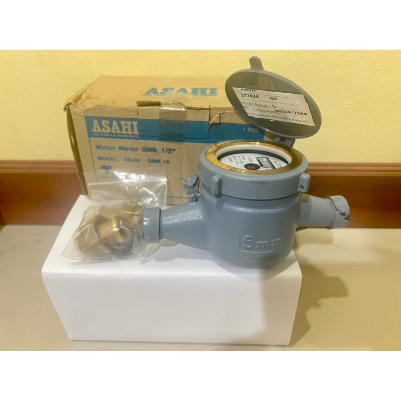 มิเตอร์น้ำอาซาฮี (ซันวา)ของแท้ ขนาด 1/2 นิ้ว รุ่น GMK มาตรวัดน้ำ ASAHI (SANWA) Water Meter GMK 1 ...