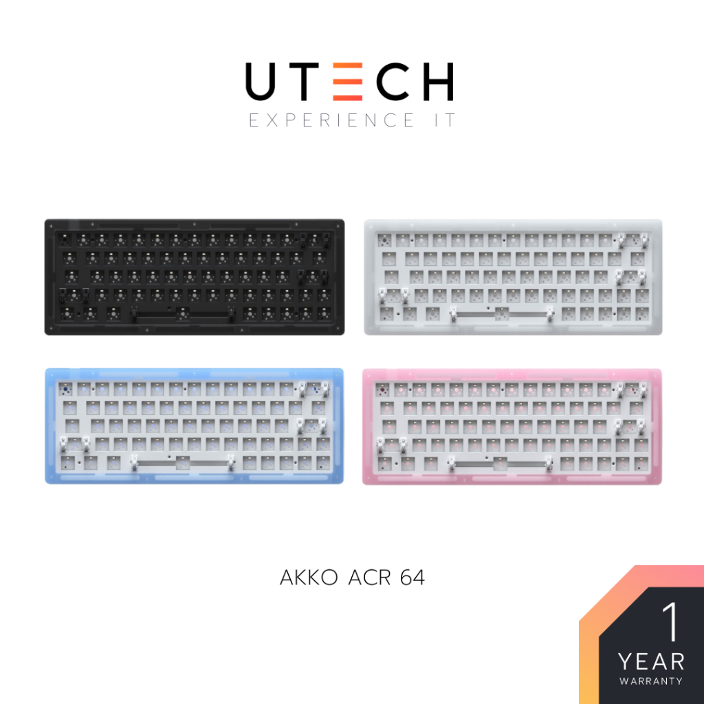 คีย์บอร์ด AKKO ACR64 case Arcylic 4 Color size 60% RGB Hotswap Gasket ...