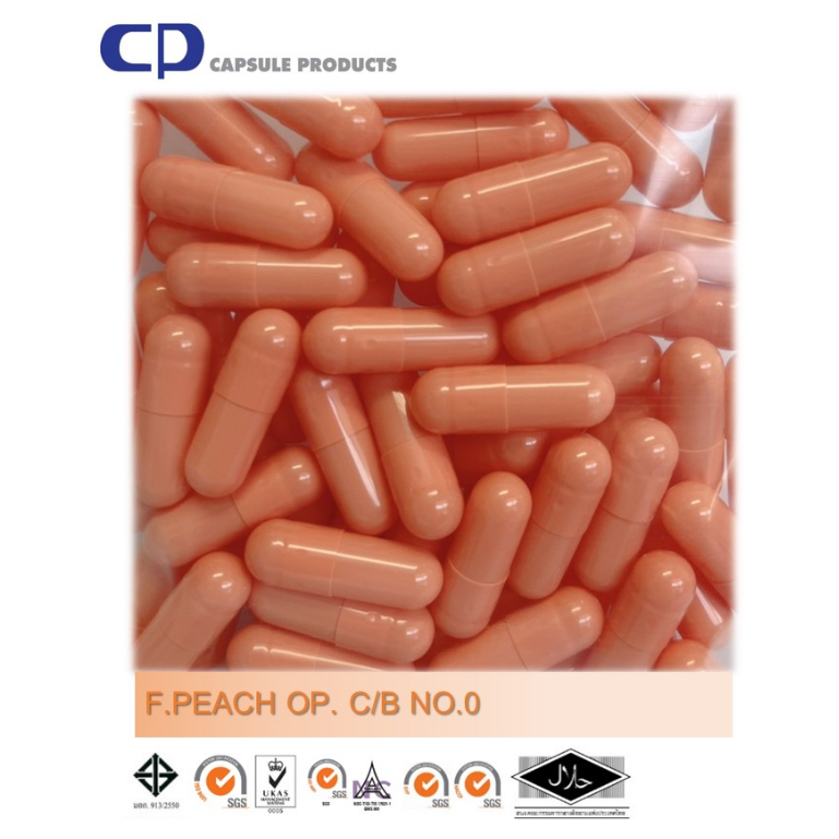 Capsule Products แคปซูลเปล่า สีพีช F.PEACH OP. C/B (เบอร์ 0) บรรจุ 1000 แคปซูล/ห่อ | Shopee Thailand