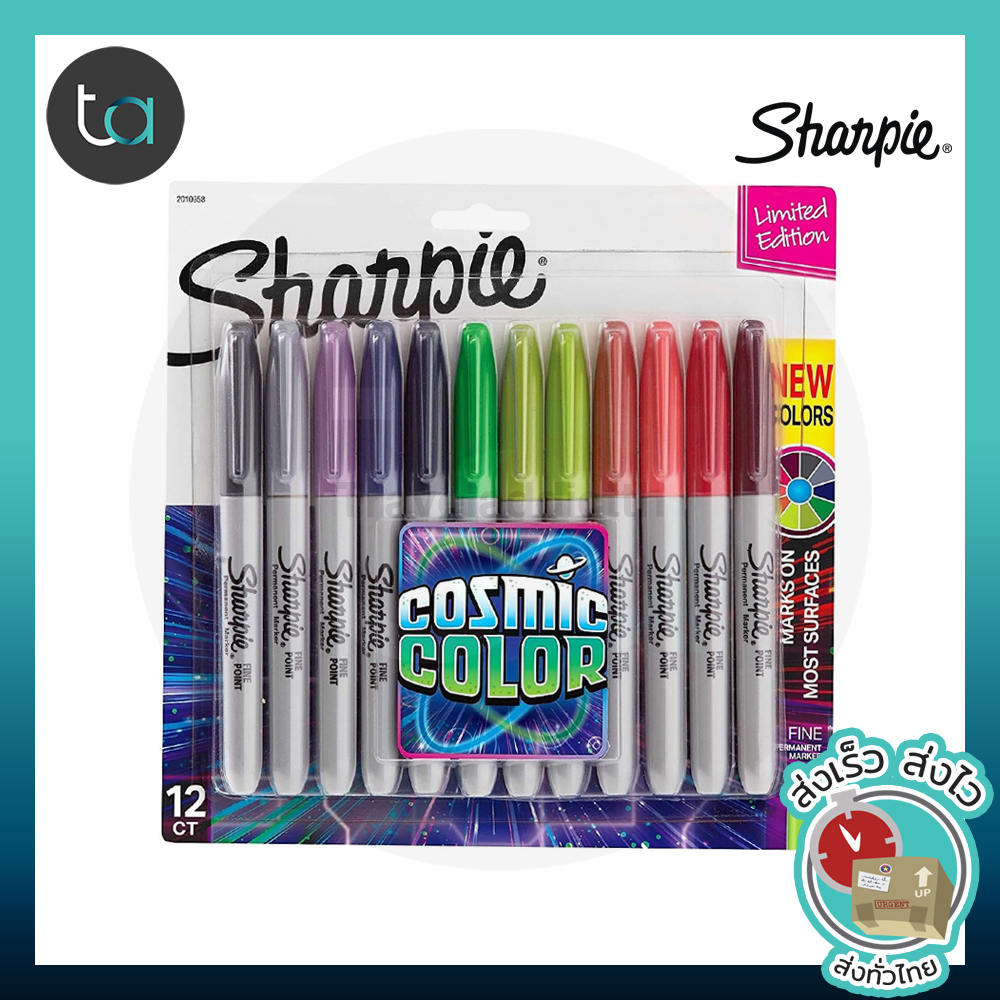 แพ็ค 12 ด้าม Sharpie Cosmic Set of 12 pcs. Fine Point ชาร์ปี้ คอสมิก ...