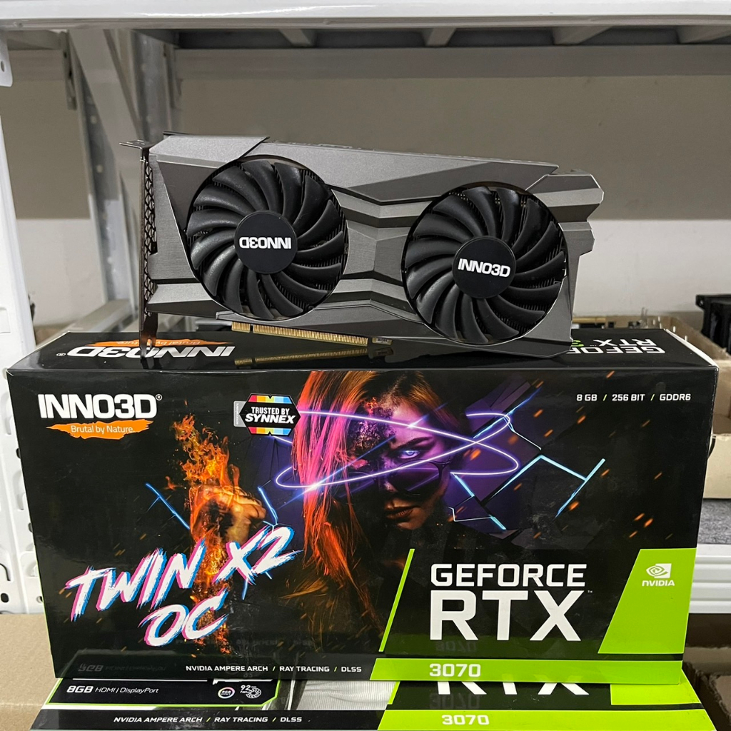 การ์ดจอ VGA INNO3D RTX 3070 TWIN X2 OC - 8GB GDDR6 ราคาเบาๆ มีไฟโลโก้ ...
