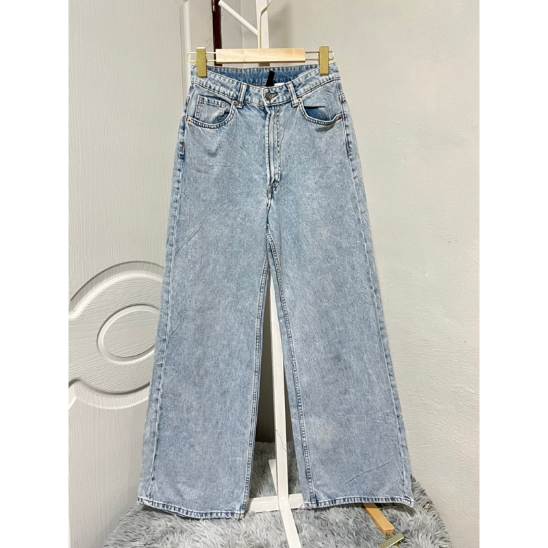 K085 กางเกงยีนส์ H&M ทรงขากระบอกมือสอง | Shopee Thailand