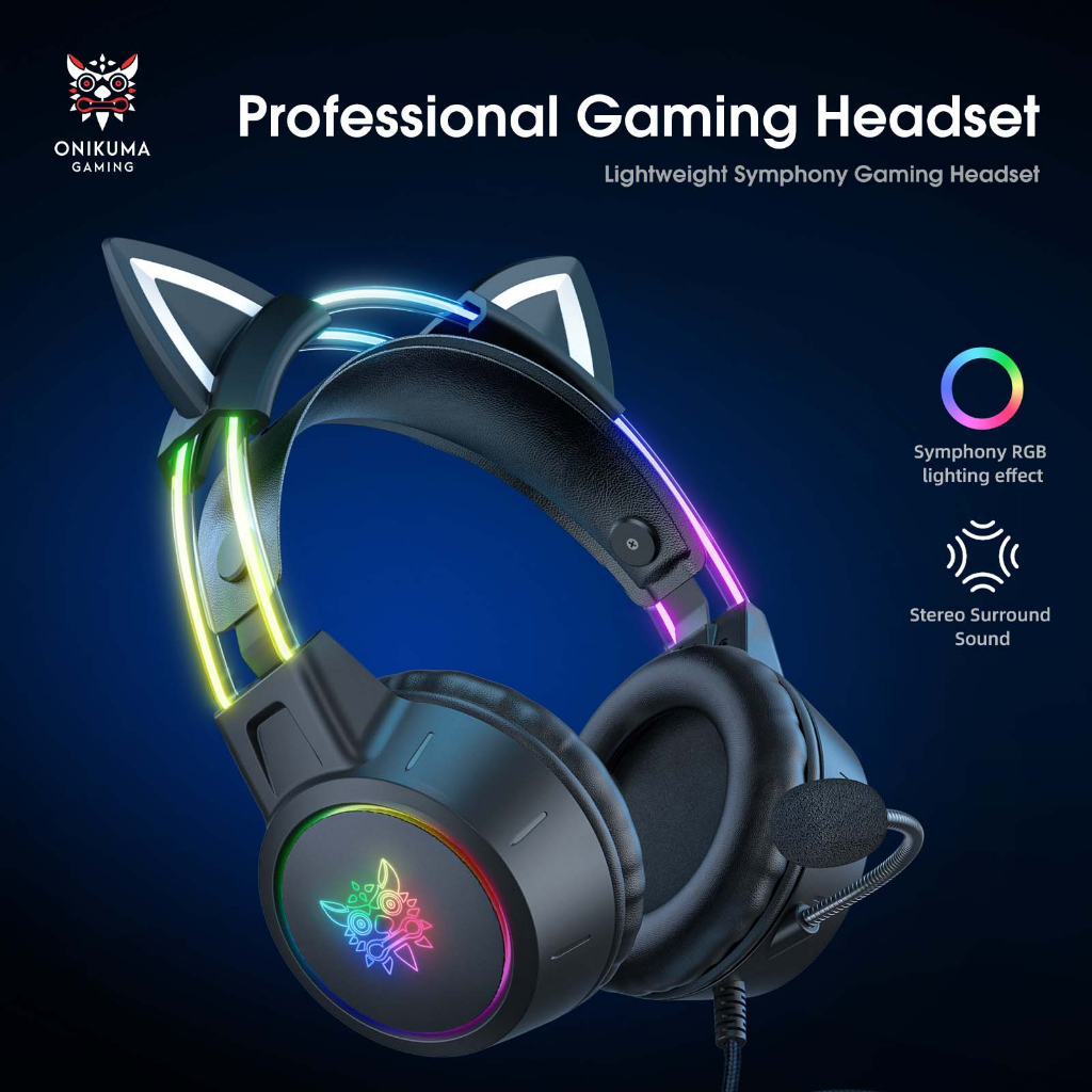 ONIKUMA X26 หูฟังเกมมิ่ง Gaming Headset RGB Lighting หูถอดได้ AUX 3.5 ...