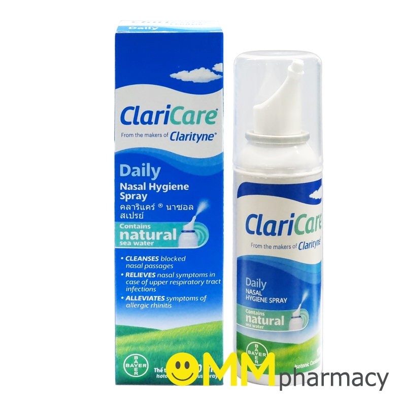 CLARICARE NASAL SPRAY 100ML.สเปรย์น้ำเกลือธรรมชาติ สำหรับฉีดพ่นทำความ ...