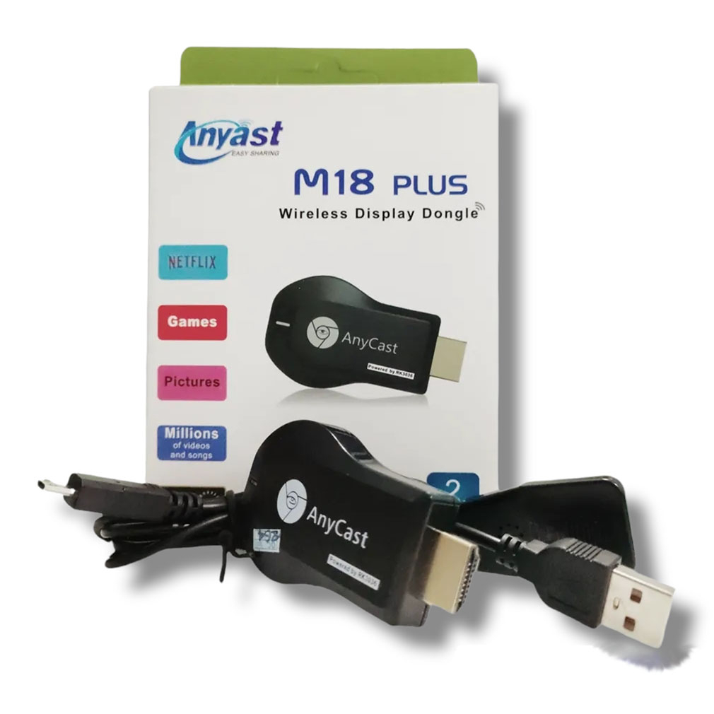 AnyCast M18 Plus ตัวส่งสัญญานภาพและเสียงจากมือถือขึ้นจอทีวีแบบไร้สาย ...