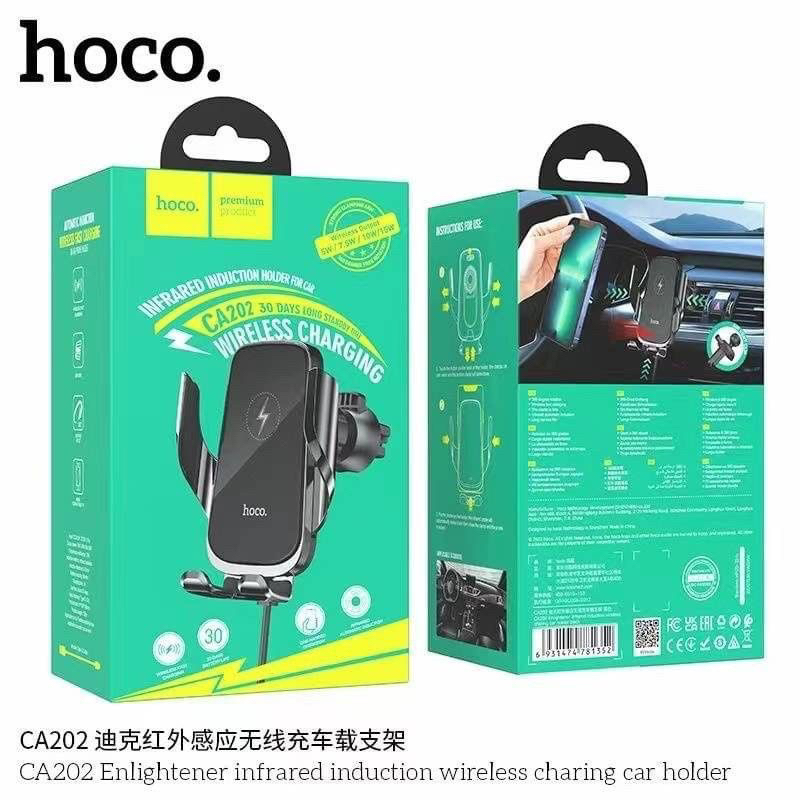 Hoco CA202 Car Wireless Charger 15W ที่ชาร์จ ไร้สาย สำหรับ ช่องแอร์ รถยนต์ แท้100% | Shopee Thailand