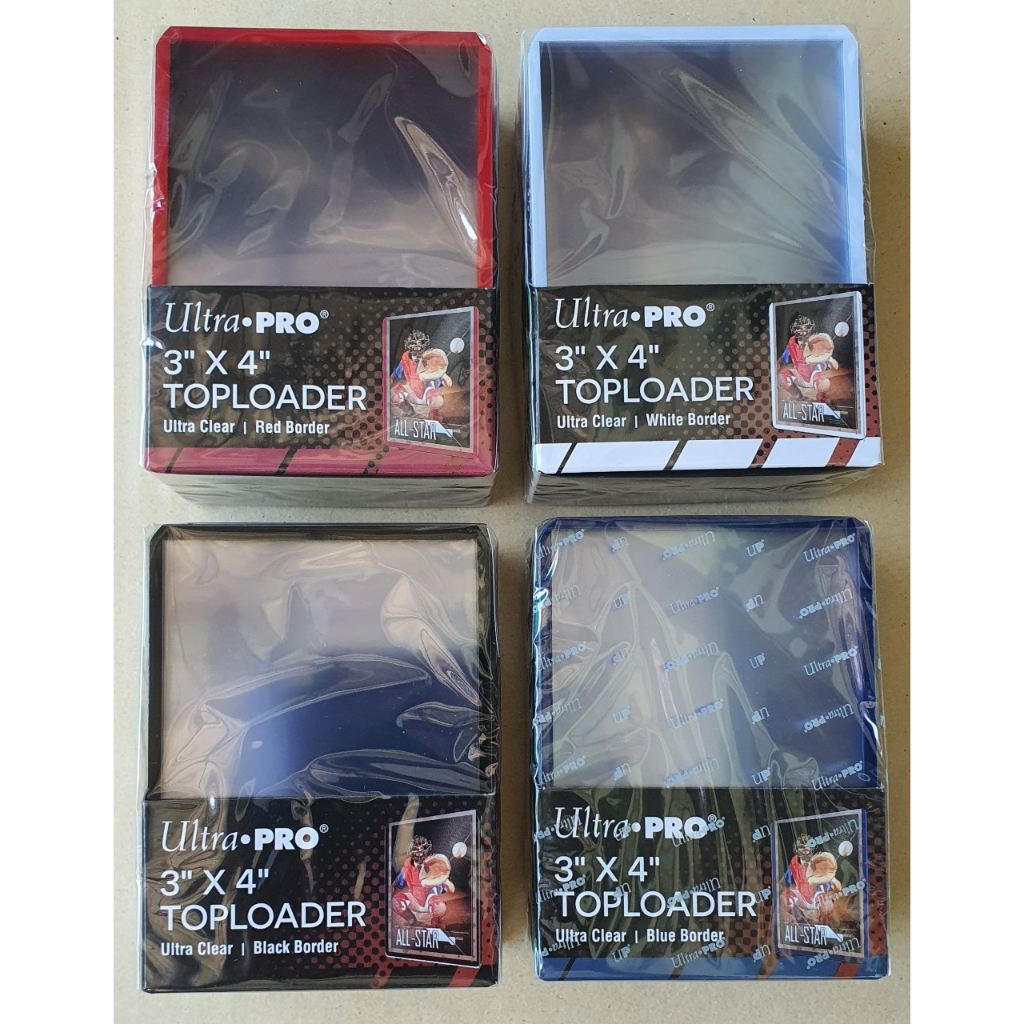 Ultra Pro Border Toploader 25ct กรอบพลาสติกใสแบบมีขอบสีขาว,ดำ,น้ำเงิน ...