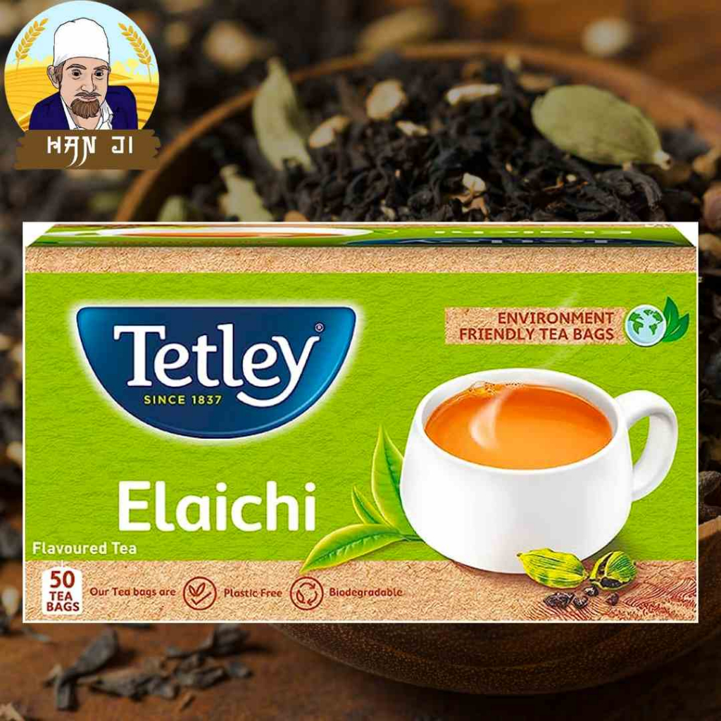 Tetley Tea Bag Elaichi Cardamom Ginger 50 Tea Bag ถุงชา ขิง กระวาน 50 ...