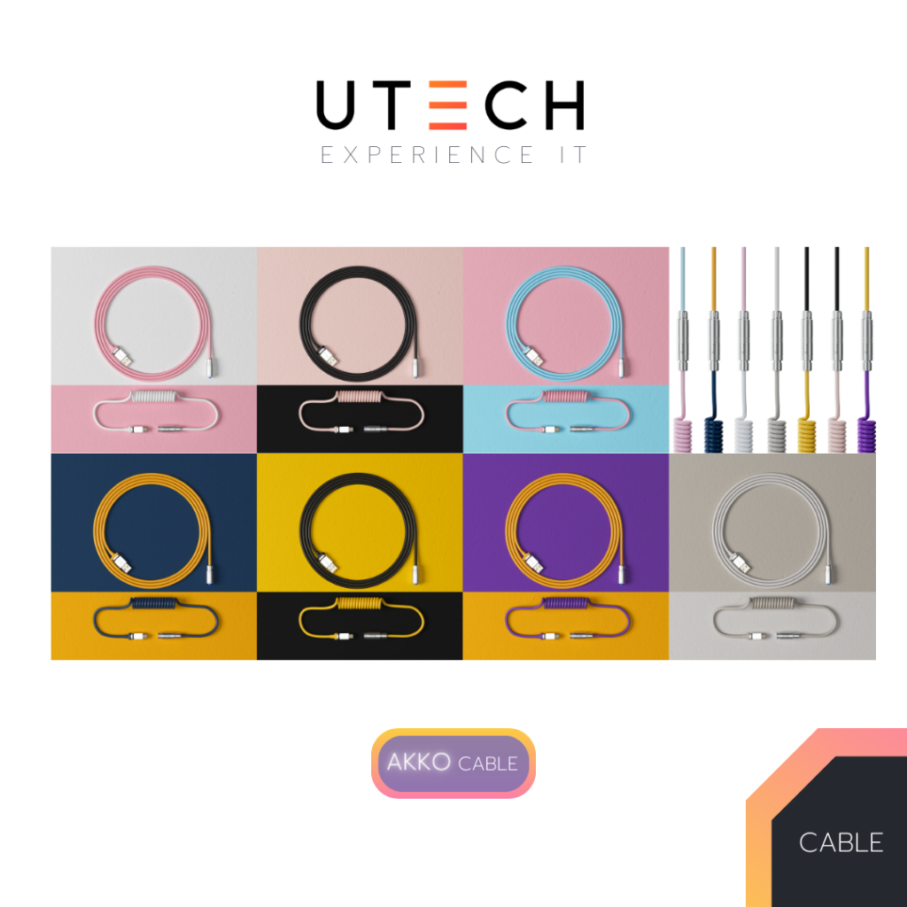 สายคีย์บอร์ด Akko Custom Coiled Aviator Cable V2 by UTECH | Shopee Thailand