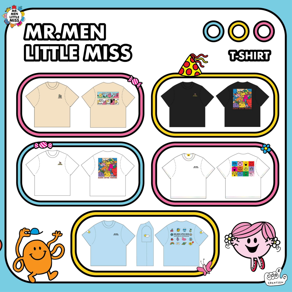 Mr.Men & Little Miss T-Shirt Oversize Rainbow Eyes Collection | Shopee ...
