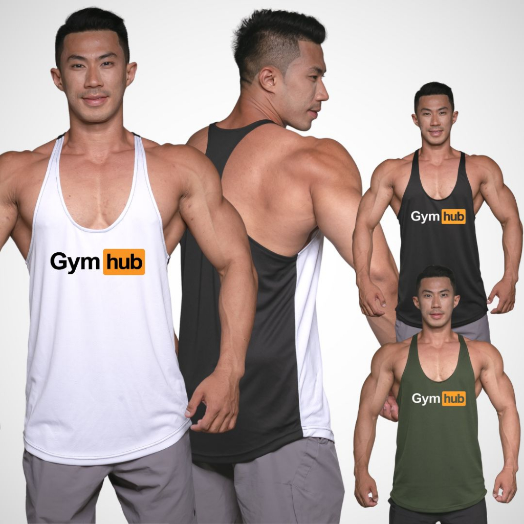 GYM HUB เสื้อกล้ามเพาะกายทรงคลาสสิค Bodybuilding Dry Fit Gym Tank Top ...