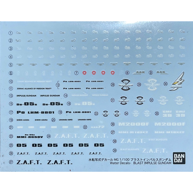 Water Decal Mg Blast Impulse [Bandai] | Shopee Thailand