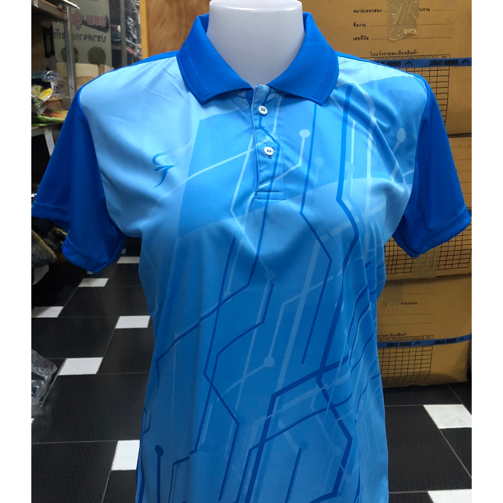 เสื้อสีม่วงหญิง SA303 เสื้อกีฬาหญิง SPORT DAY ผ้าไมโครพิมพ์ลาย ทรงสวย ...