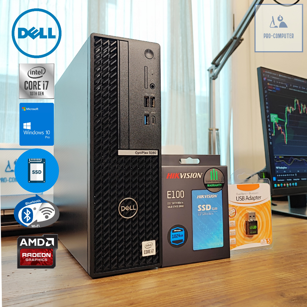แรงสุดๆ คอมพิวเตอร์ [การ์ดจอแยก 2 GB] Dell Optiplex 3080 SFF i7-10700 ...