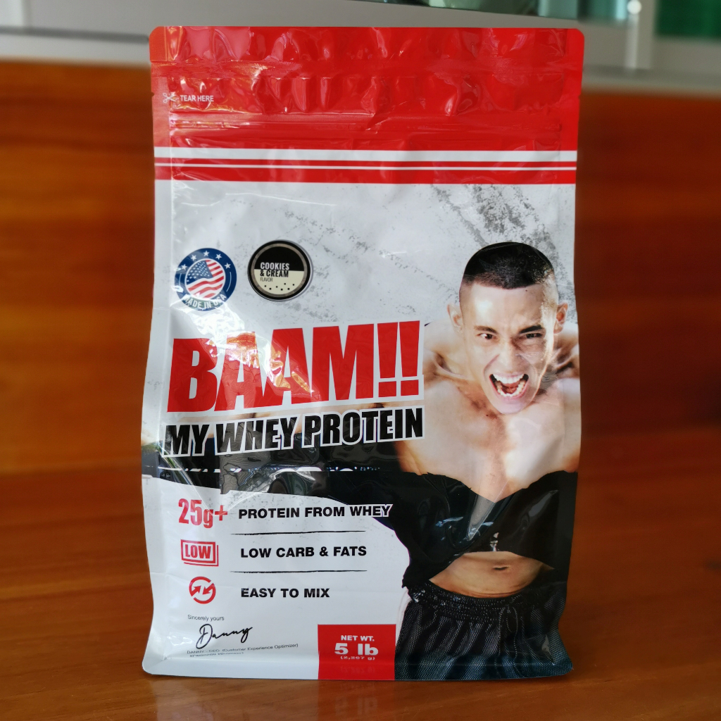 เวย์ whey protein Baam เพิ่มกล้าม แท้100% | Shopee Thailand