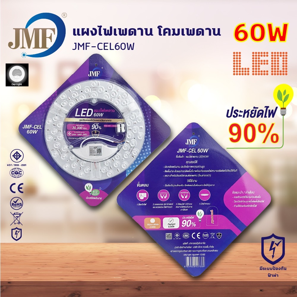 JMF แผงไฟแม่เหล็ก แผ่นชิป แผ่นชิพ แผงไฟ ไฟเพดานLED โคมไฟเพดาน ขนาด 60W ไฟตกแต่งเพดาน ประสิทธิภาพ ...