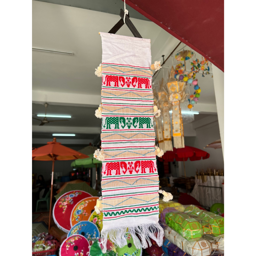 ตุงล้านนา ตุงช้าง ตุงผ้าทอ ตุงพื้นเมือง ขนาด 12x60 ซม. | Shopee Thailand