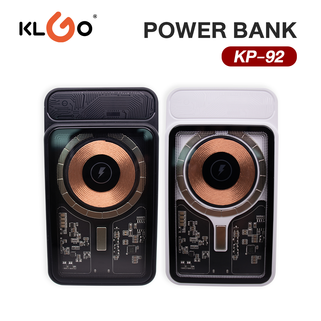 KLGO KP-92 พาวเวอร์แบงค์ไร้สาย แม่เหล็ก Magnetic PD20W 10000mAh ชาร์จเร็ว แบตสำรองไร้สาย ...