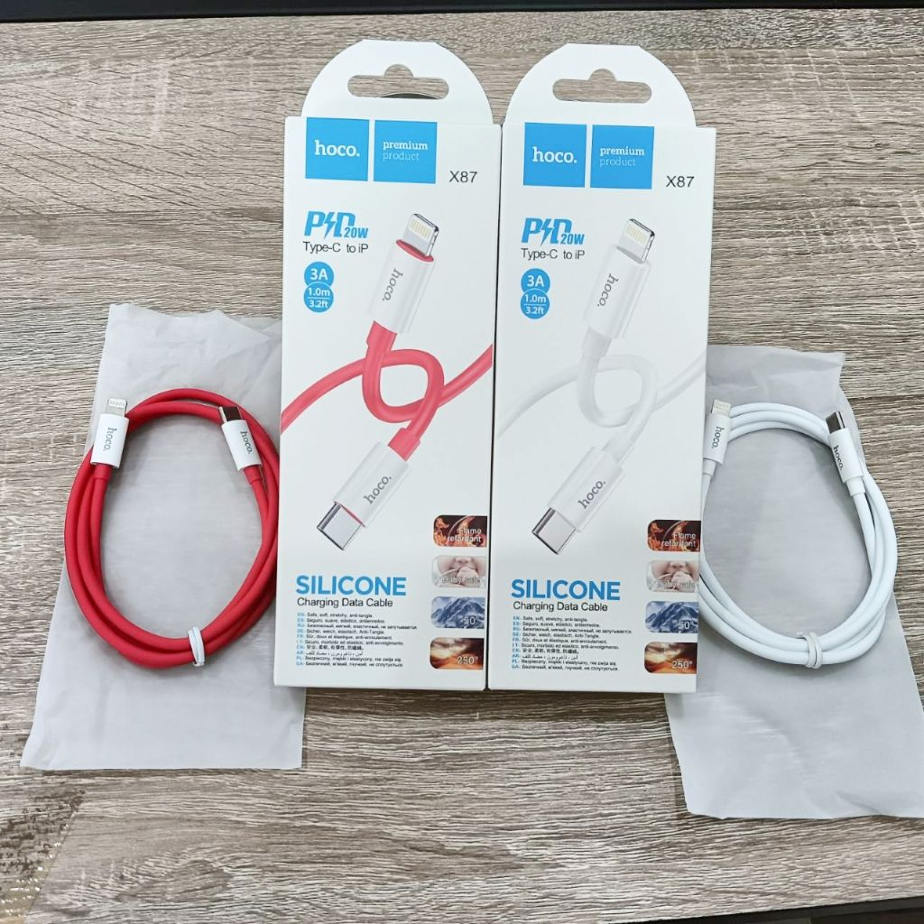 Hoco X87 สายชาร์จเร็ว Type-C to ไ.อ 3A สายชาร์จ ชาร์จเร็ว ยาว 1เมตร ...