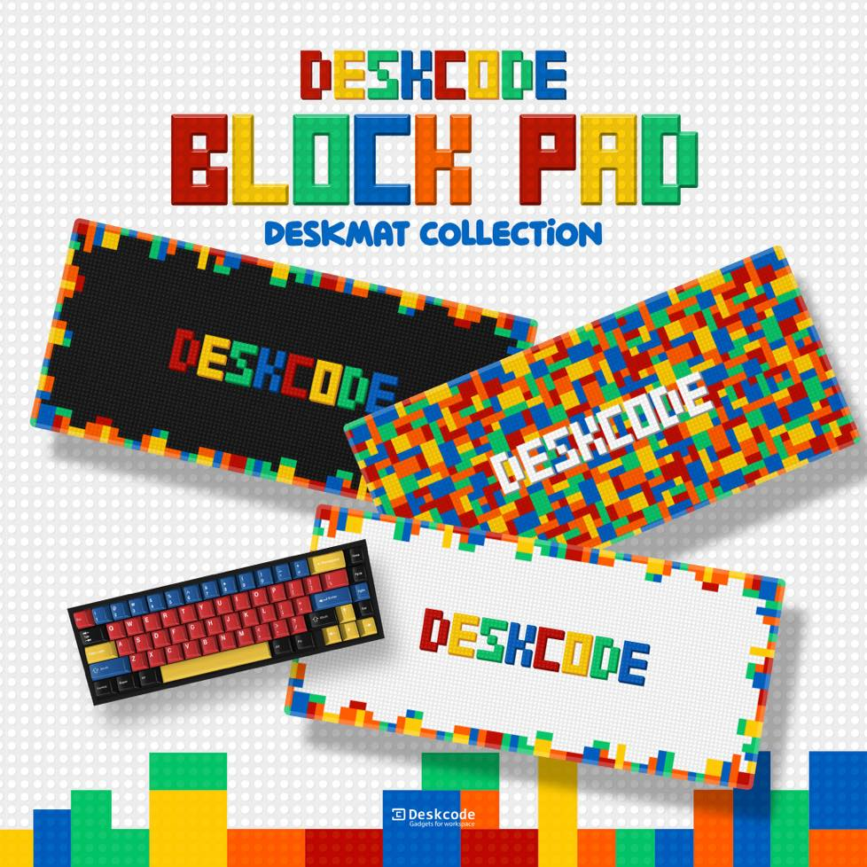 [ DESKCODE ] BLOCK PAD COLLECTION แผ่นรองเมาส์ แผ่นรองคีย์บอร์ด ขนาด 90 x 40 cm. หนา 3 mm ...