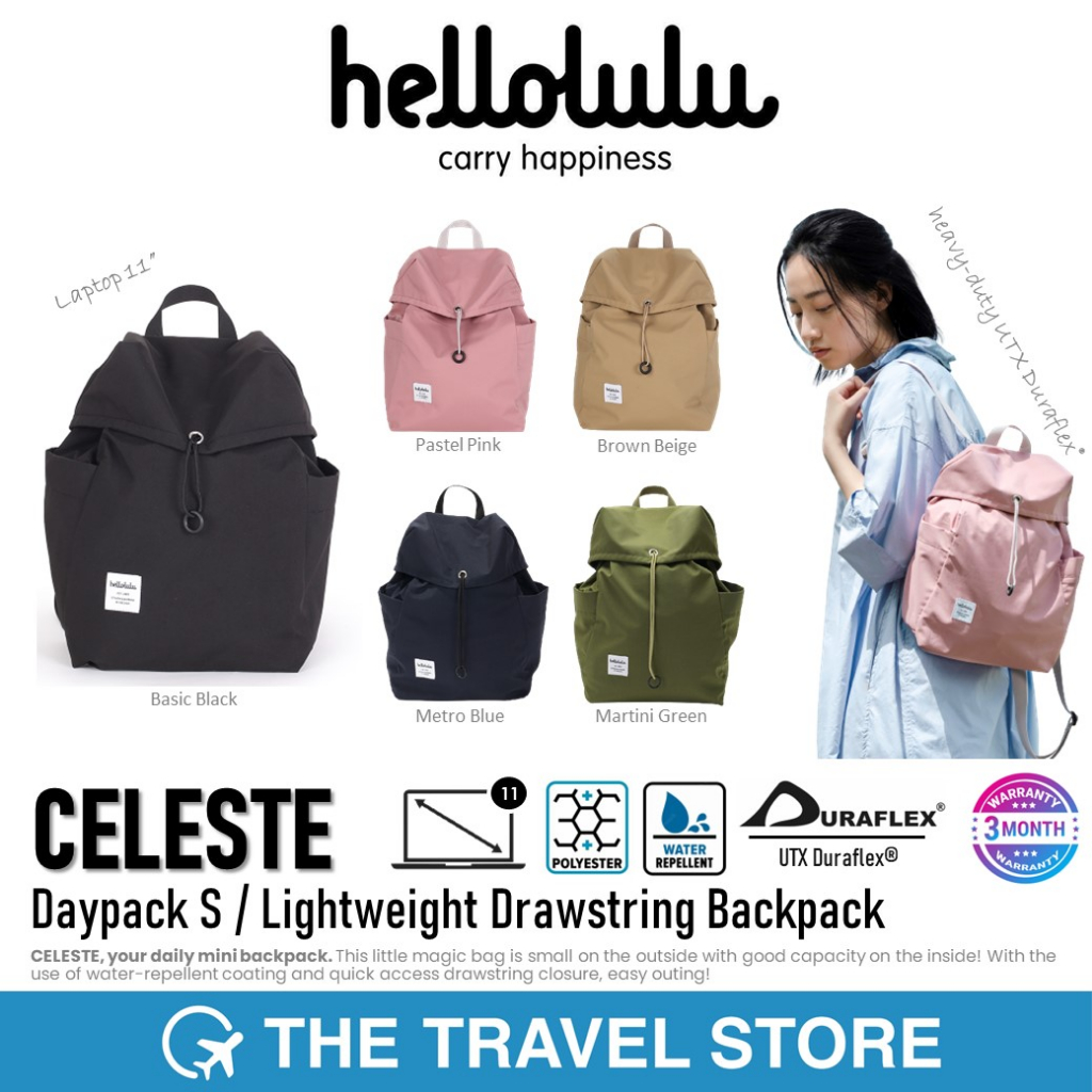HELLOLULU Celeste Daypack S / Lightweight Drawstring Backpack #H50275 ...