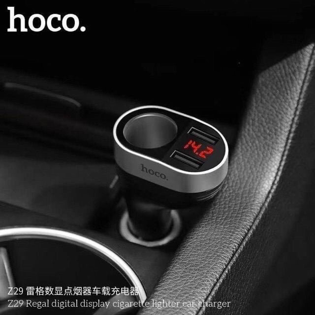 Hoco Z29 ที่ชาร์จในรถ 3.1A Max ที่ชาร์จเสียบที่จุดบุหรี่ Car Charger Regal Digital Display Dual ...