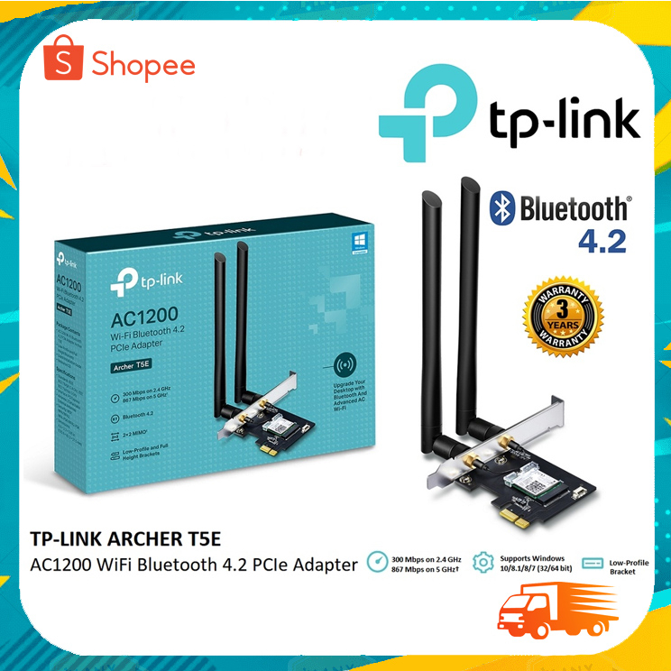 TP-Link Archer T5E การ์ด WiFi AC1200 Dual Band PCI Express Adapter ตัว ...