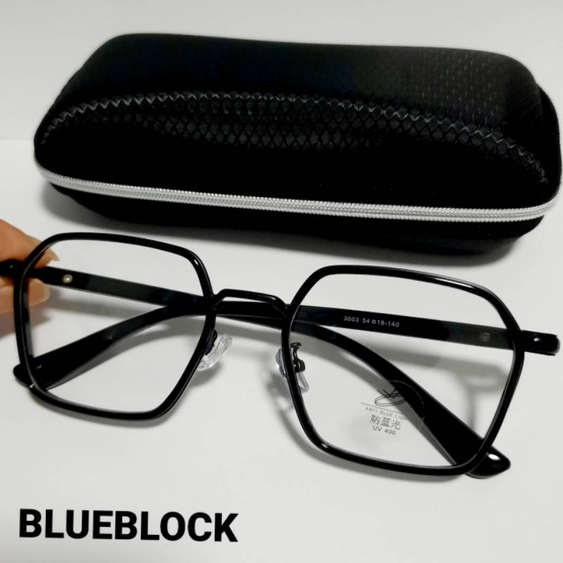 แว่นตากรองแสง Blueblock (พร้อมกล่อง) ทรงวินเทจ กรอบดำ ขาดำ ขนาด 54-18-140 | Shopee Thailand