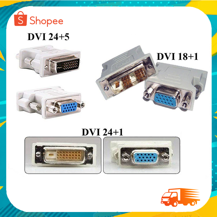 หัวแปลง DVI 24+5 to VGA /DVI 18+1 to vga/Adapter DVI 24+1 to VGA/ DVI 12+5 to VGA | Shopee Thailand