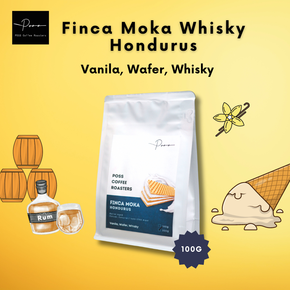 Poss Coffee Roasters เมล็ดกาแฟคั่ว Hondurus Finca Moka Whisky อ่อน วนิ ...
