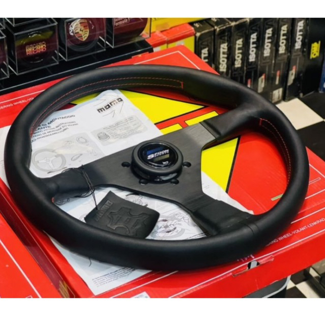 พวงมาลัย momo Spoon Sport Gen3 ปั้มครบ ทุกจุด งานเทียบ หนังแท้ พร้อม ...