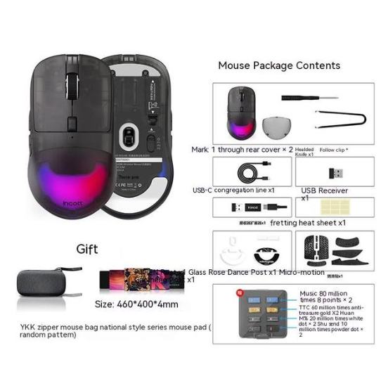 (มีของพร้อมส่งจัดส่งทันที) Incott Hpc02 Pro Mouse hotswap 2.4G ไร้สาย ...