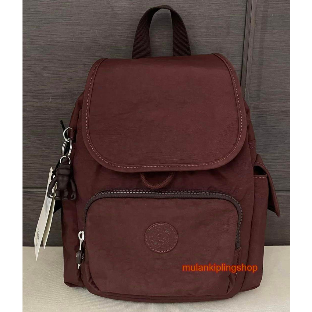 ส่งฟรีEMS Kipling City Pack Mini Backpack - Mahogany สีน้ำตาลแดง ป้ายและถุงจะเขียนชื่อรุ่นและสี ...