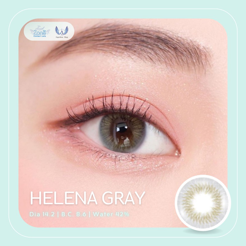 Helena Gray คอนแทคเลนส์ Angel Zone ( รองรับสายตาปกติ และค่าสายตาสั้น -0 ...