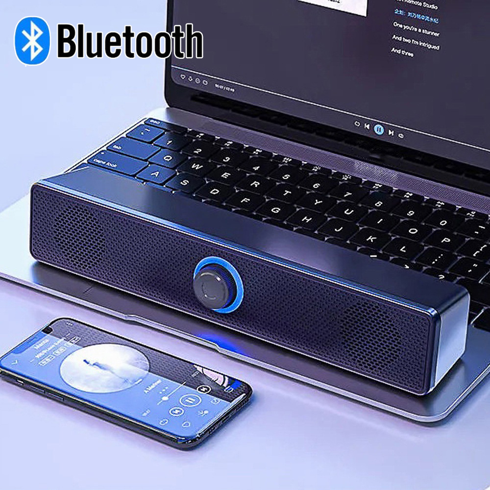 Yulozea ลําโพงบลูทูธ ลำโพงคอมพิวเตอร์ บลูทูธไร้สาย ซาวด์บาร์ 4 ลำโพง ...