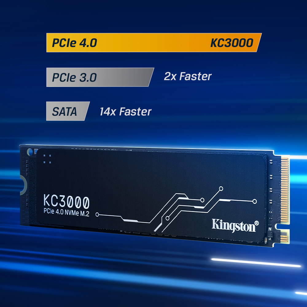 Kingston KC3000 4096GB PCIe 4.0 NVMe M.2 SSD ความเร็วสูงสุด 7,000/7 ...