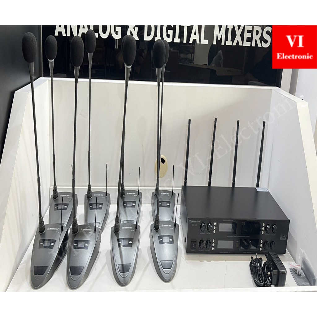 PROEURO TECH รุ่น UHF-129 ไมค์ประชุมแบบไร้สาย 8 ตัว ก้านยาว 60 เซนติเมตร | Shopee Thailand