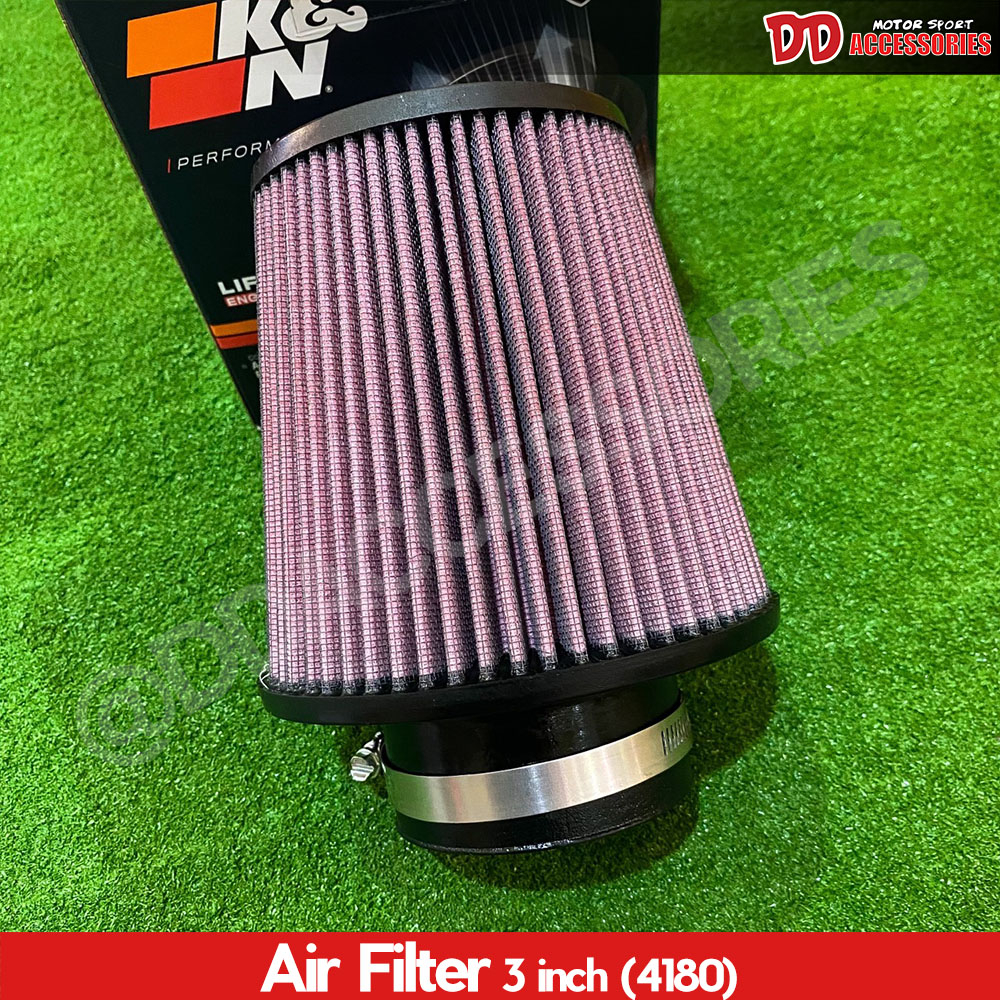 K&N กรองอากาศ ปาก 3 นิ้ว กรองแต่ง 4180 ล้างได้ ของแท้ 100% KN | Shopee Thailand