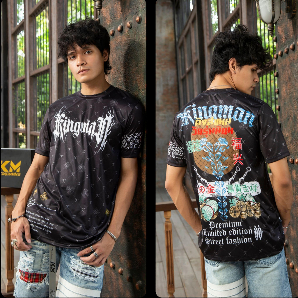 km88 เสื้อยืดผ้ามันงานแบรนด์ kingman M-3XL รหัส 01-08 | Shopee Thailand