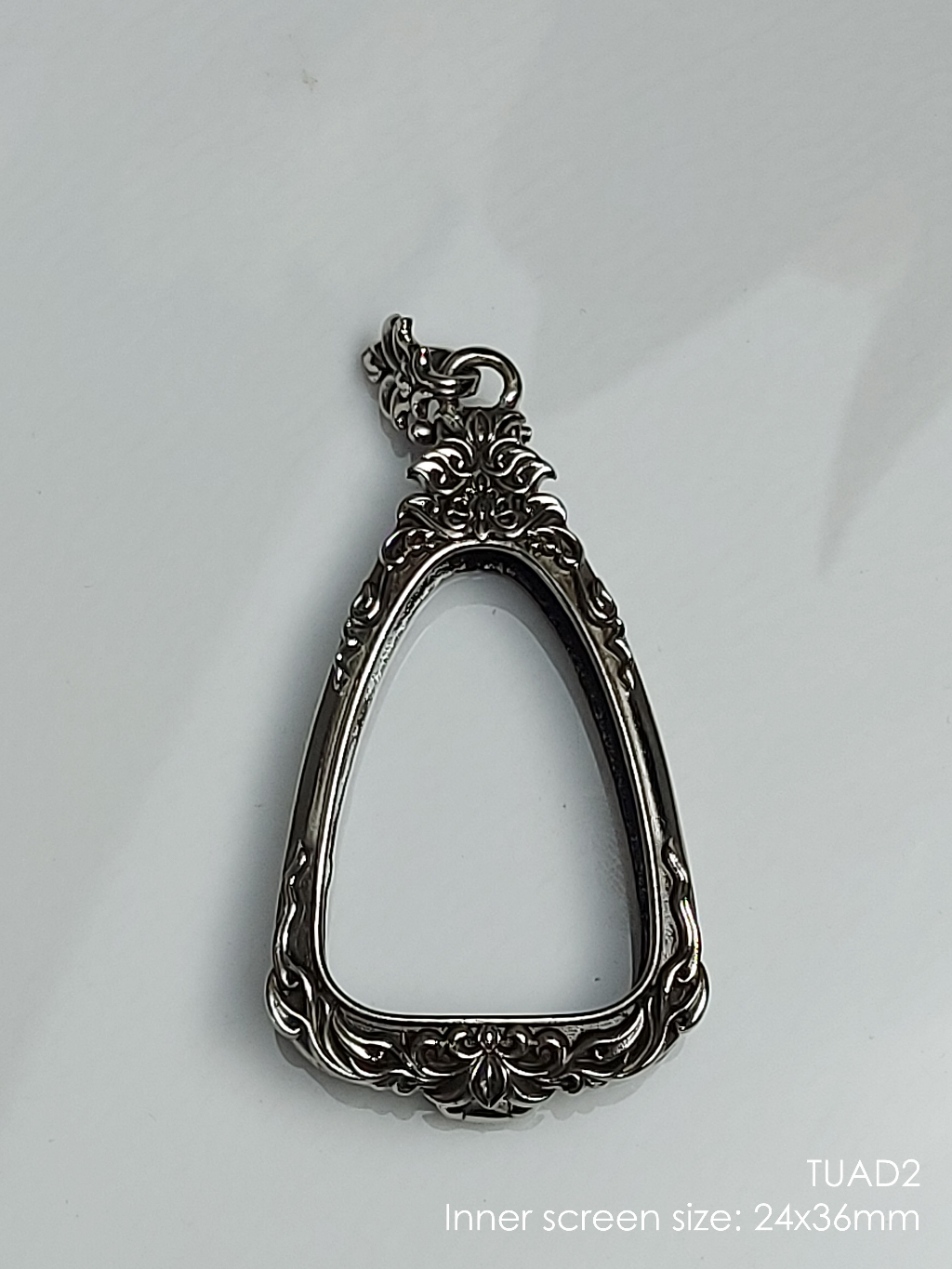 TUAD2Whitebrass LP Tuad casing inner screen size 24x36mm กรอบพระไวท์บรา ...