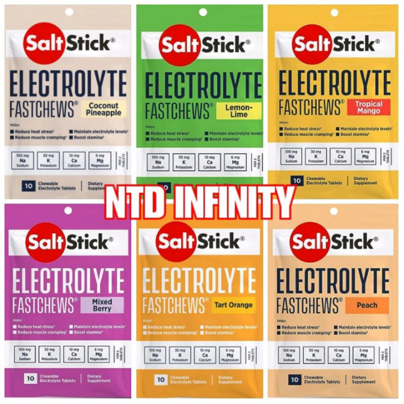 นำเข้า🇺🇸 SaltStick FastChews Electrolytes 10 / 60 Tablets อิเล็กโทรไลต์ ...