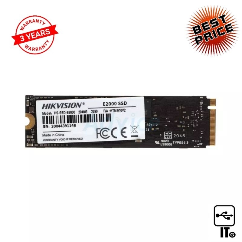 2 TB SSD M.2 PCIe HIKVISION E2000 (HS-SSD-E2000 2048G) NVMe ฮาร์ดดิส ...