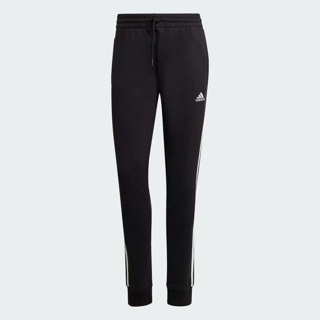Adidas กางเกงกีฬาขายาวผู้หญิง Essentials 3-Stripes French Terry Cuffed ...