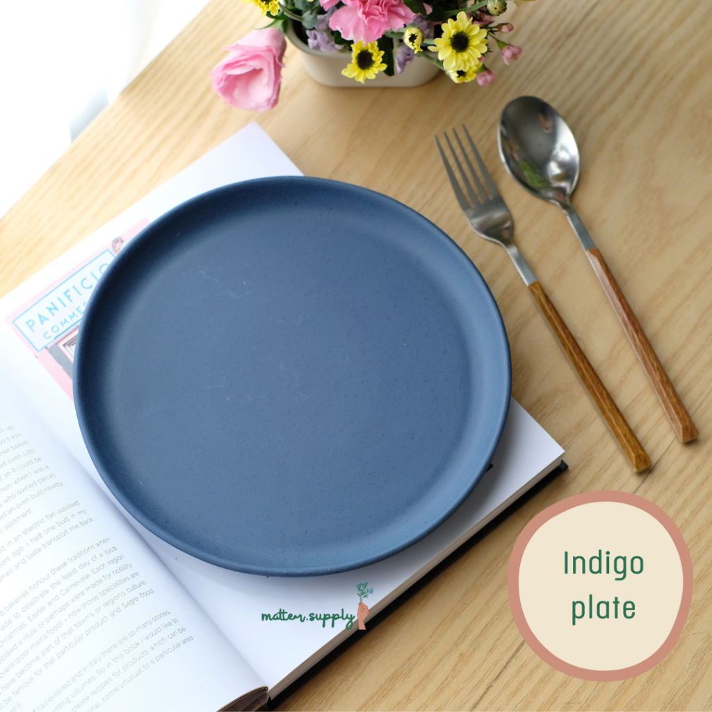 Indigo plate เกรด B เซรามิค จาน อาหาร ขนม ผลไม้ คาเฟ่ ร้านอาหาร โรงแรม ...